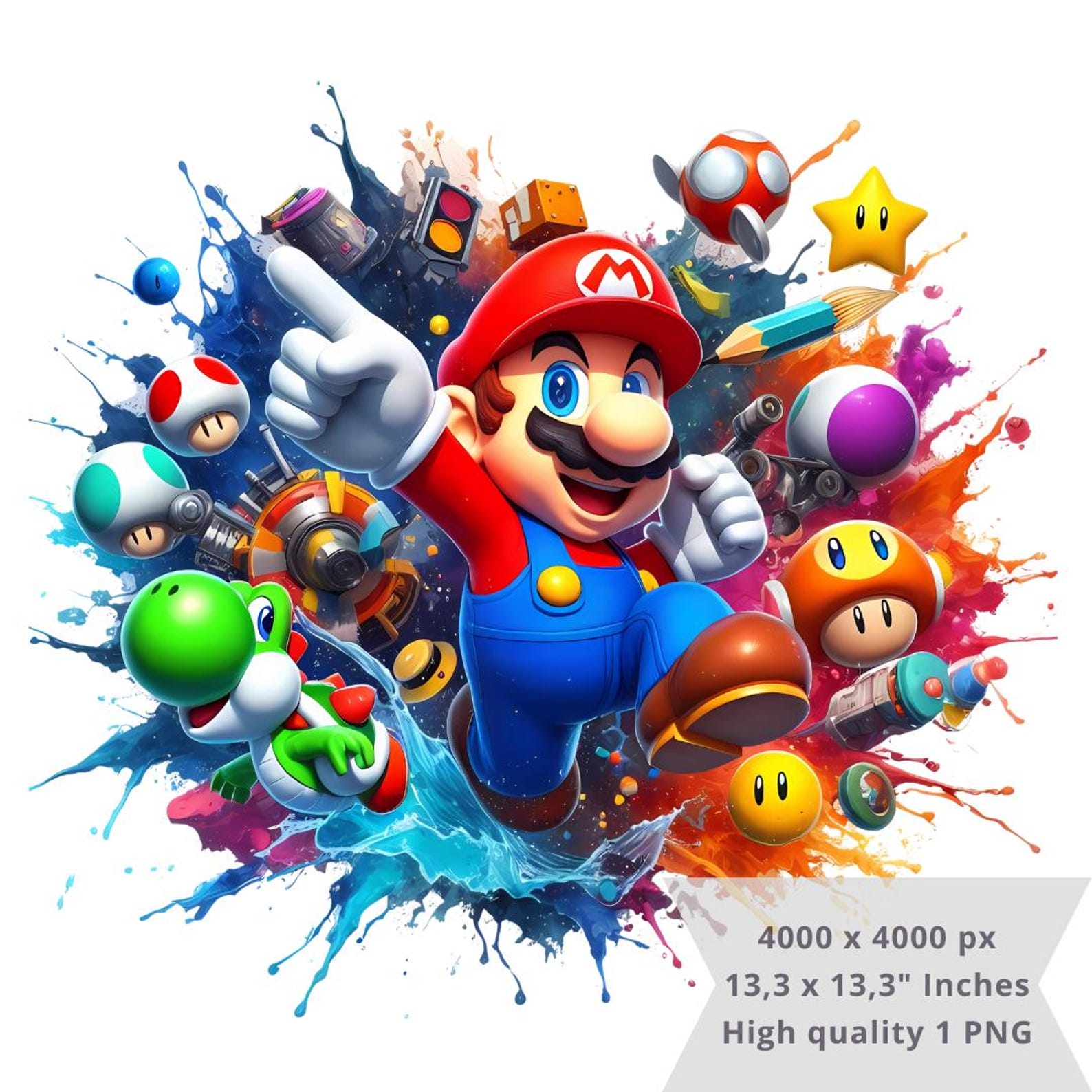 1 PNG Super Mario Splash Friends, Clipart Images, Digital Design PNG ...
