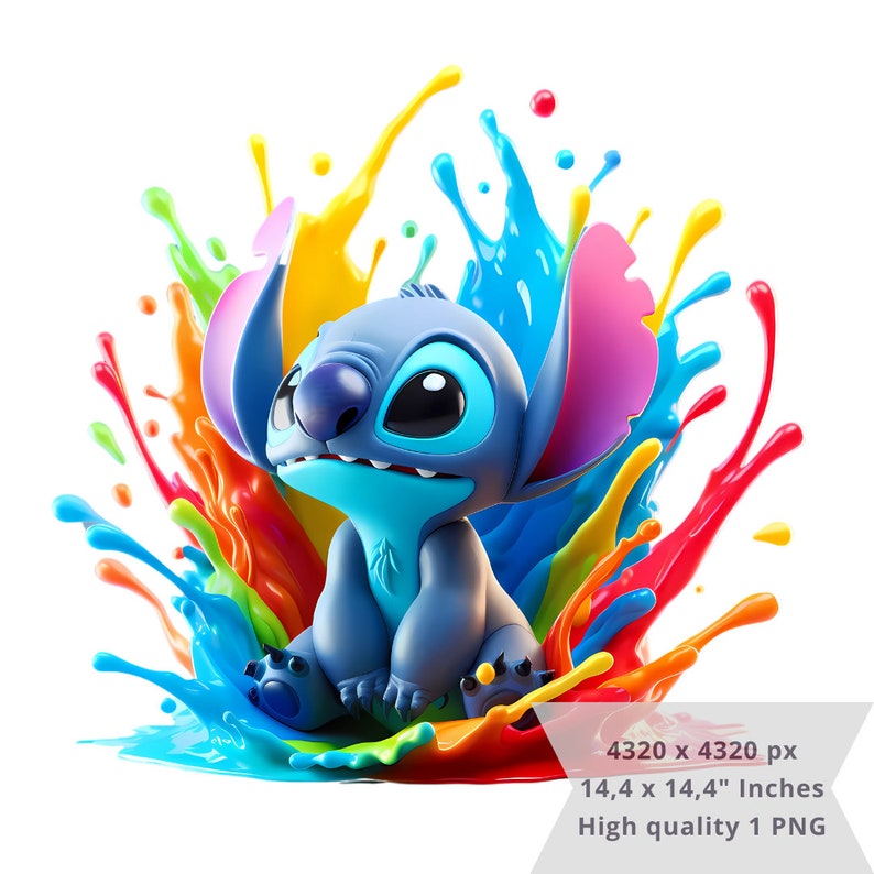 1 PNG Stitch Splash Colorfull, Clipart Images, Digital Design PNG File ...