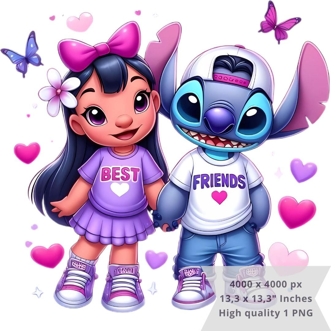 1 PNG Lilo and Stitch Best Friends, Clipart Images, Digital Design PNG ...
