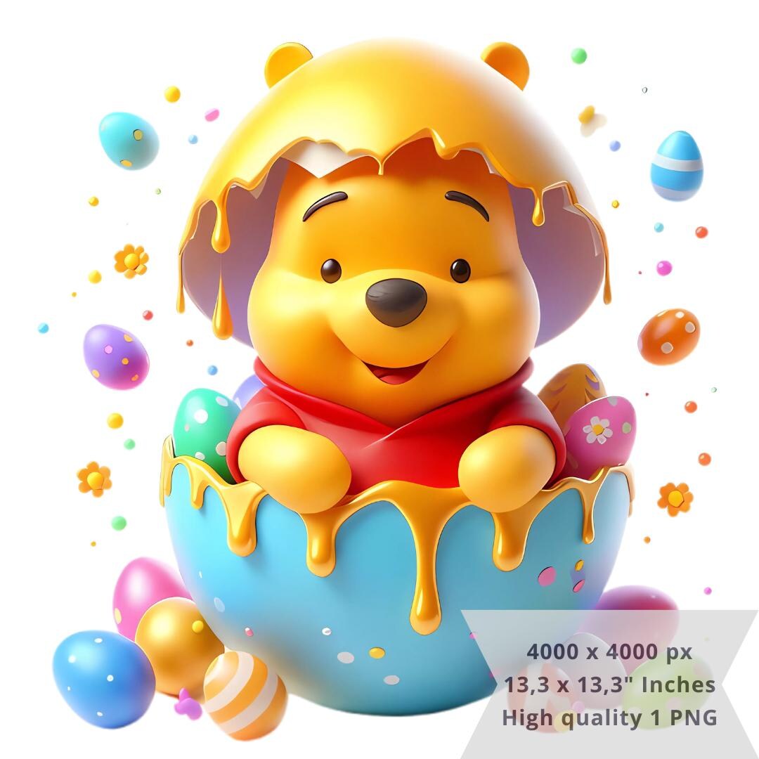 1 PNG Cute Winnie the Pooh Easter, Clipart Images, Digital Design PNG ...