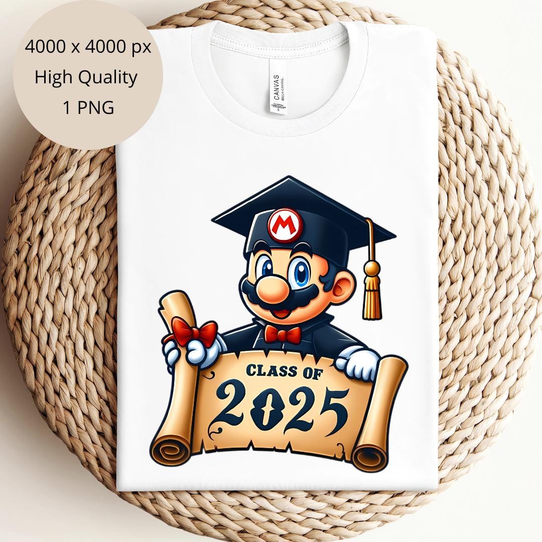 1 PNG Cute Super Mario Graduation, Clipart Images, Digital Design PNG ...