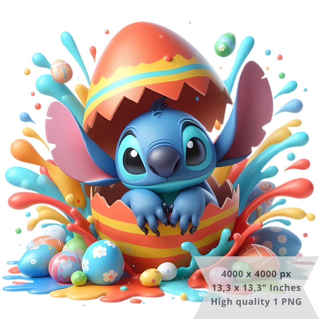1 PNG Stitch Splash Easter, Clipart Images, Stitch Digital Design PNG ...