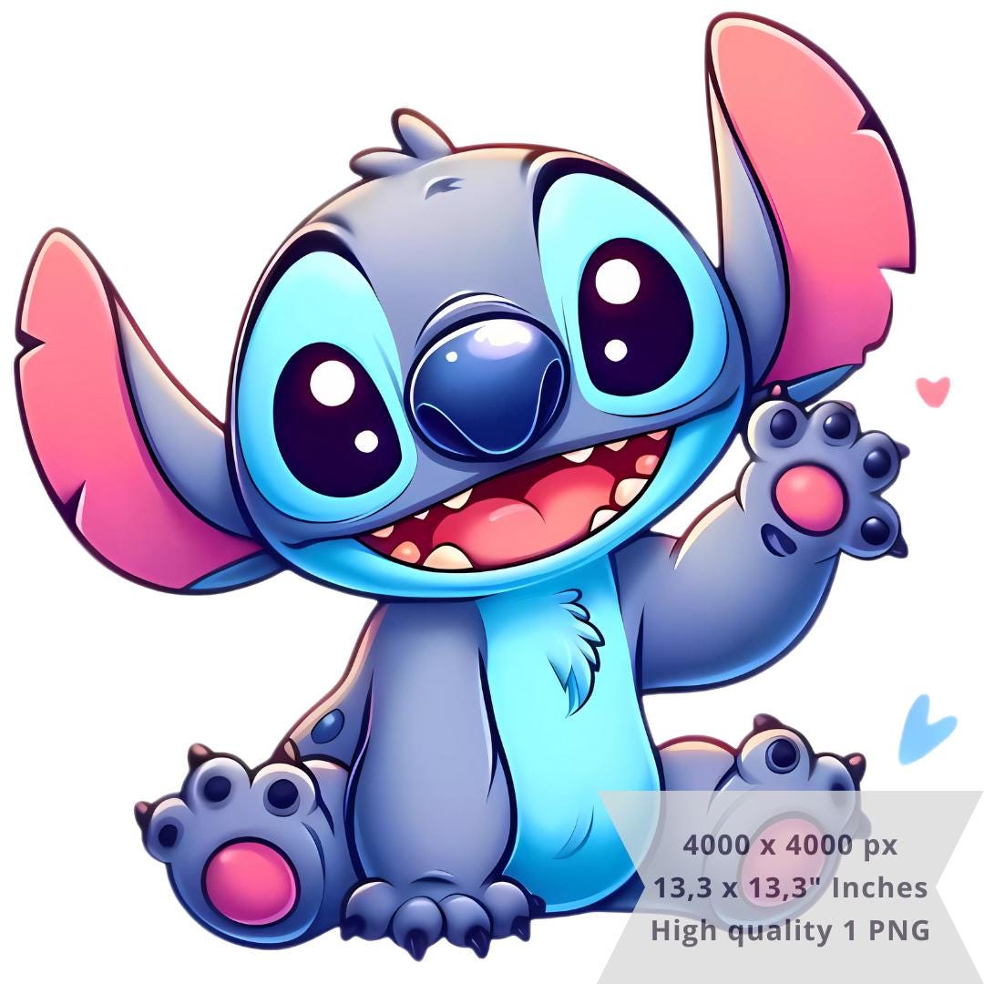 1 PNG Cute Stitch Hearts, Clipart Images, Digital Design PNG File for ...