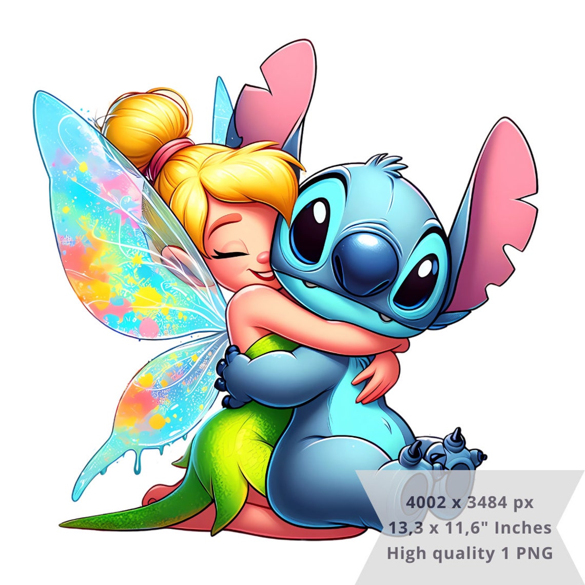 1 PNG Cute Tinkerbell Hugg Stitch, Clipart Images, Digital Design PNG ...