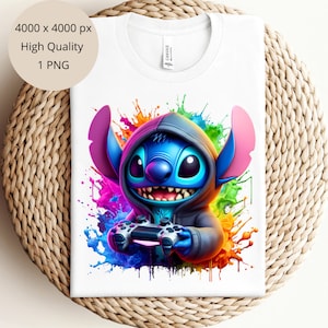 1 PNG Stitch Gamer, Clipart Images, Digital Design PNG File for ...