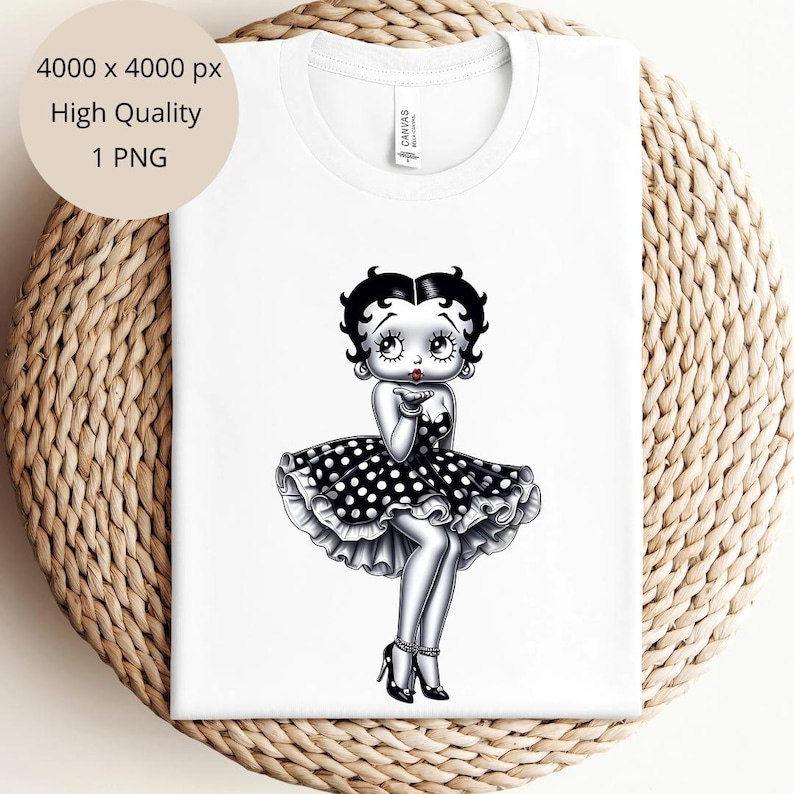 1 PNG Betty Boop Black and White, Clipart Images, Digital Design PNG ...