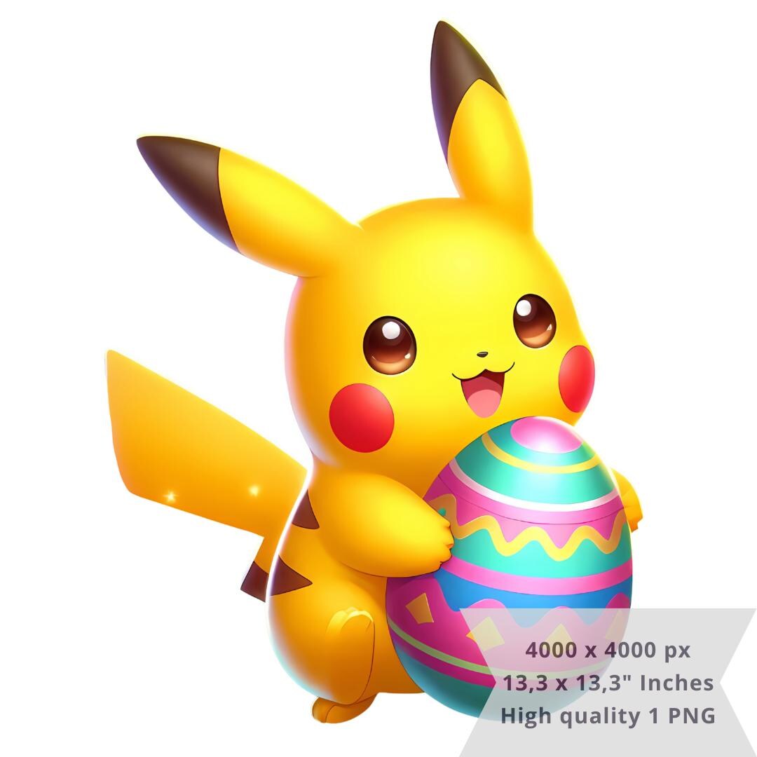 1 PNG Cute Pikachu Easter, Clipart Images, Pokemon Digital Design PNG ...