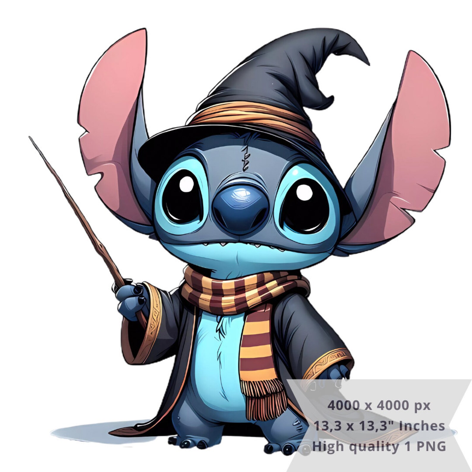 1 PNG Stitch Wizard Halloween, Clipart Images, Digital Design PNG File ...