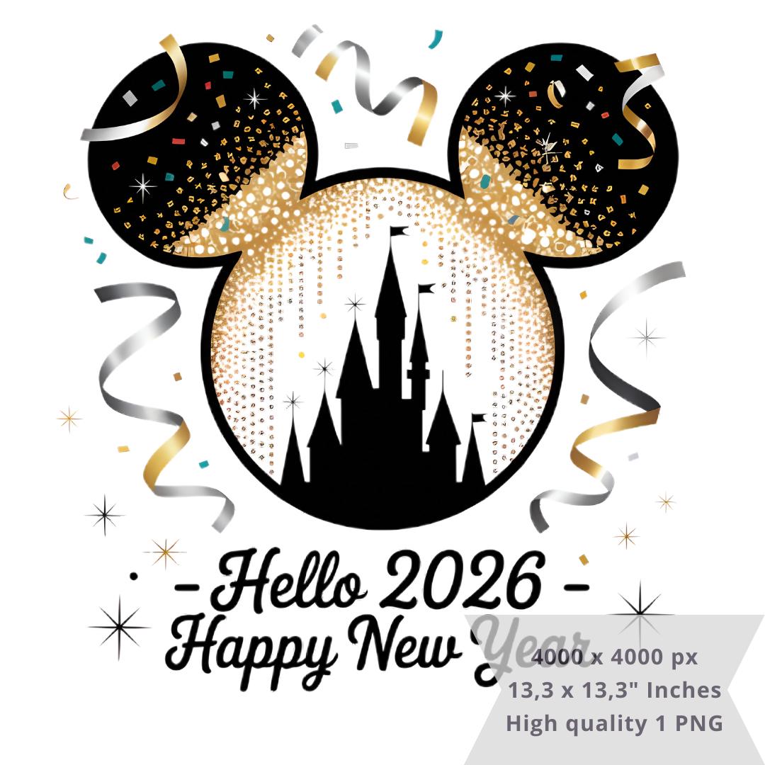1 PNG Cute Mickey Happy New Year 2026, Clipart Images, Digital Design ...