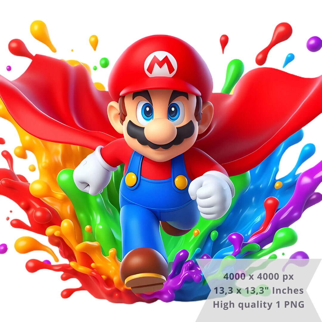 1 PNG Super Mario Splash, Clipart Images, Digital Design PNG File for ...
