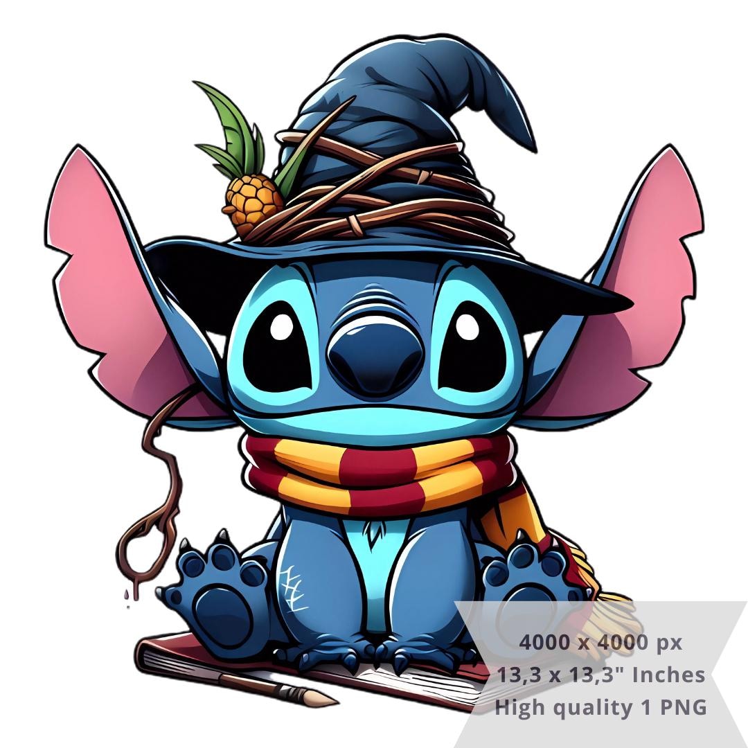 1 PNG Cute Stitch Wizard Halloween, Clipart Images, Digital Design PNG ...