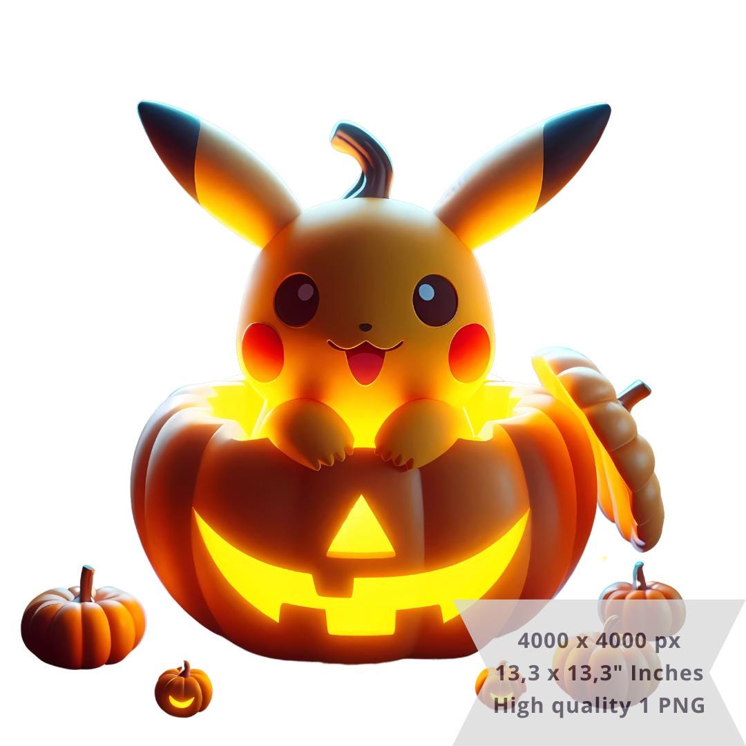 1 PNG Pikachu Pumpkin Shine, Clipart Images, Digital Design PNG File ...
