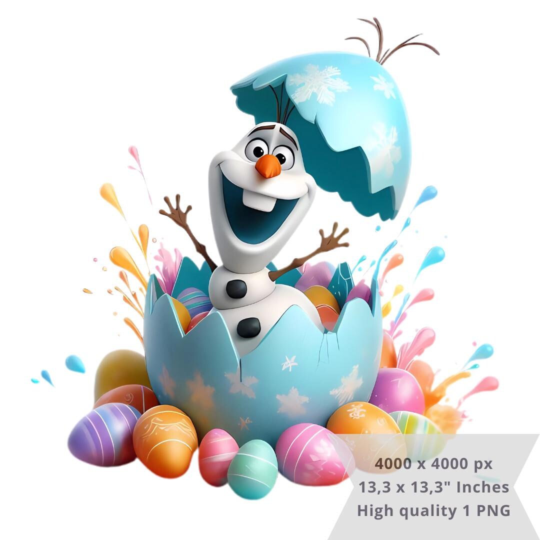 1 PNG Cute Olaf Splash Easter Clipart Images, Digital Design PNG File ...