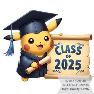 1 PNG Cute Pikachu Graduation, Pokemon Clipart Images, Digital Design ...