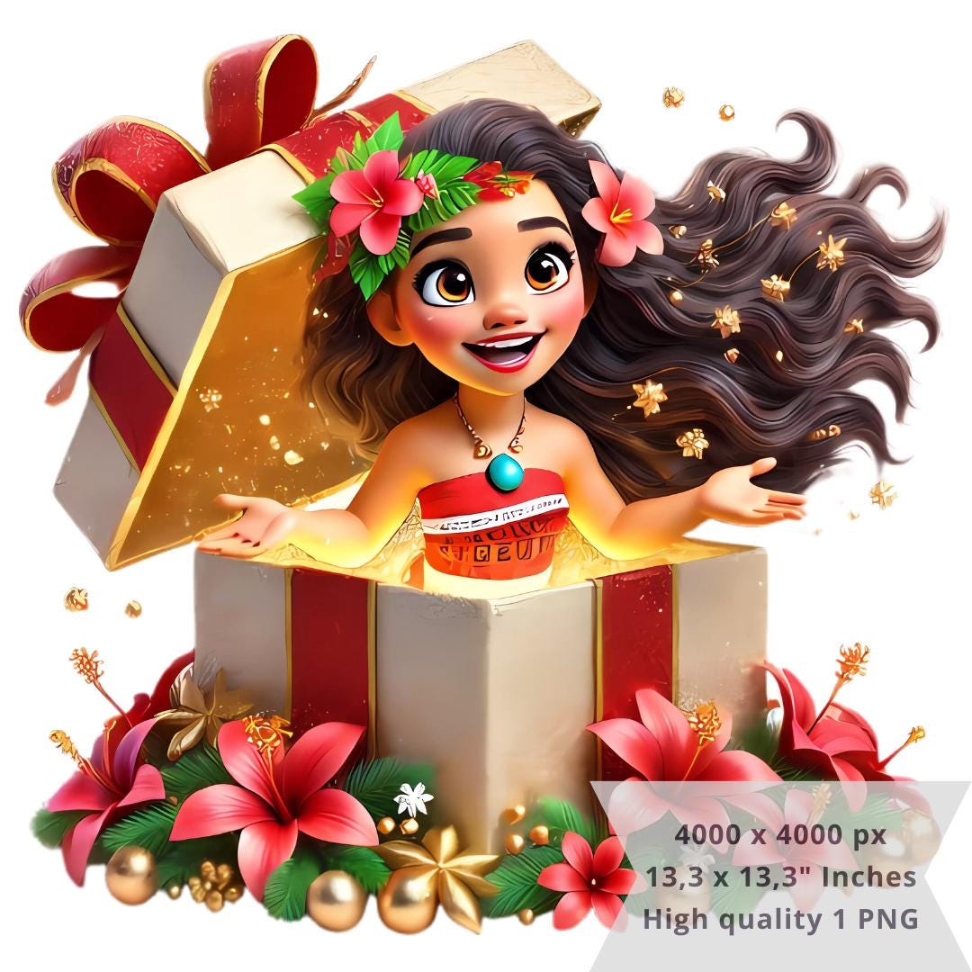 1 PNG Cute Moana Christmas Gift, Clipart Images, Digital Design PNG ...