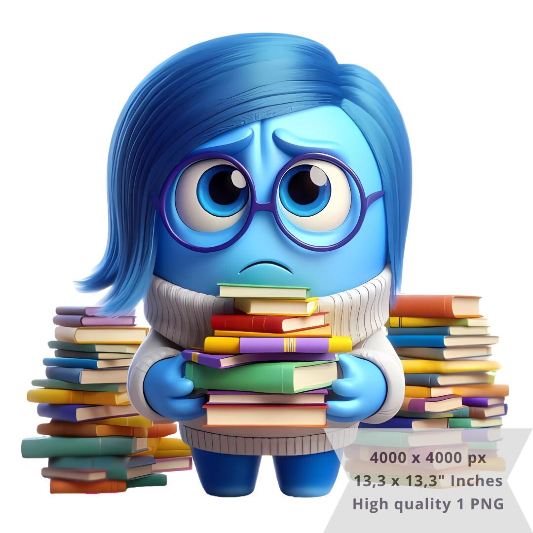 1 PNG Sadness Books Inside Out 2, Clipart Images, Digital Design PNG ...