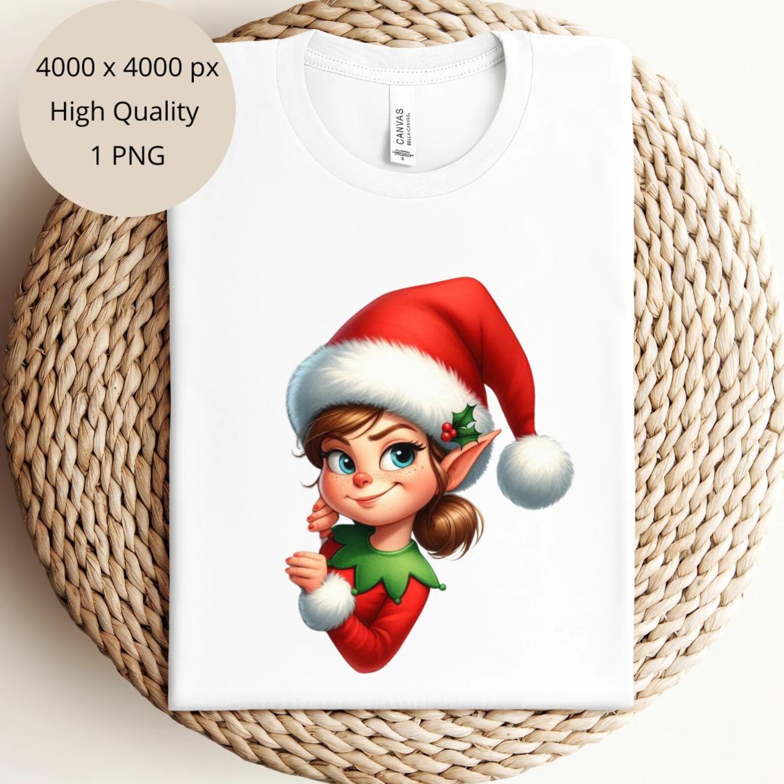 1 PNG Cute Elf Christmas Peeking Wall, Clipart Images, Digital Design ...