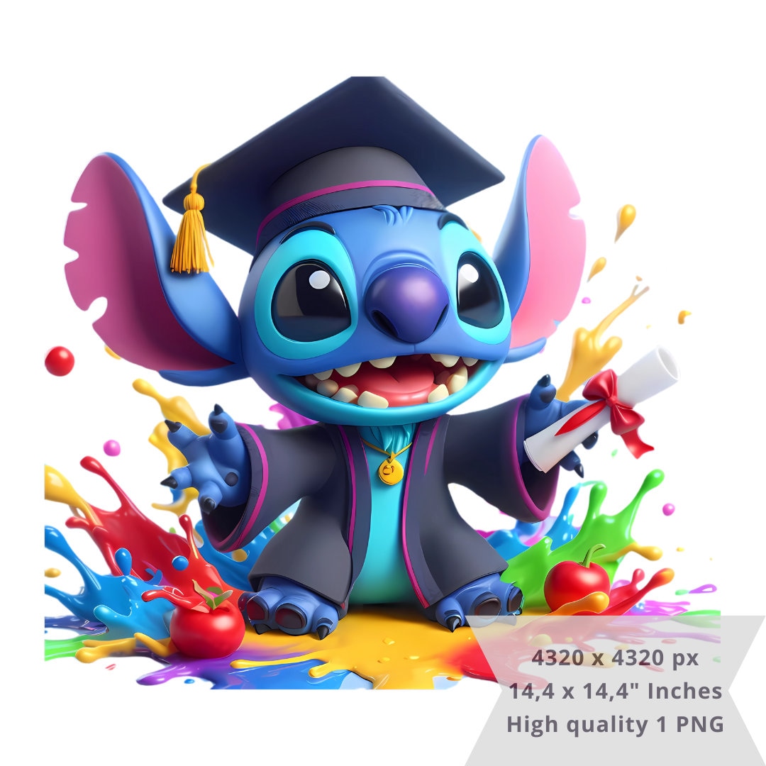 1 PNG Stitch Graduation Splash, Clipart Images, Digital Design PNG File ...