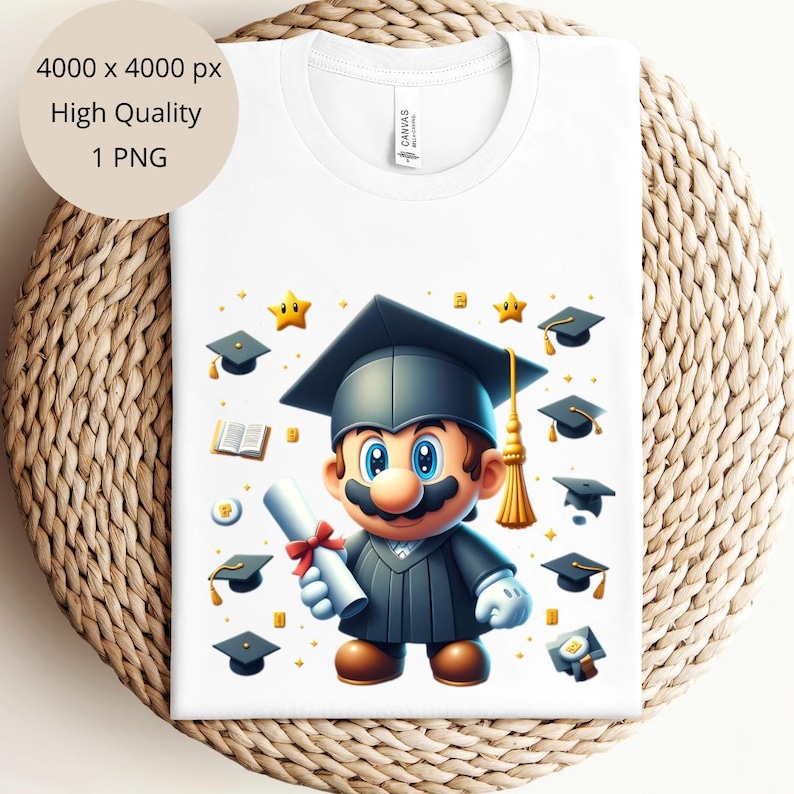 1 PNG Cute Super Mario Graduation, Clipart Images, Digital Design PNG ...
