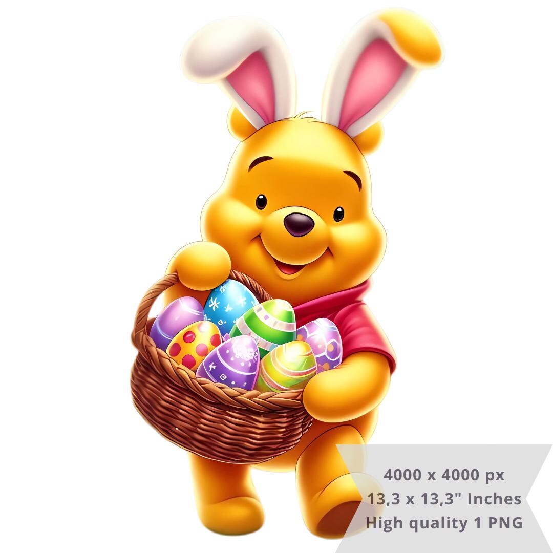 1 PNG Cute Winnie the Pooh Easter, Clipart Images, Digital Design PNG ...