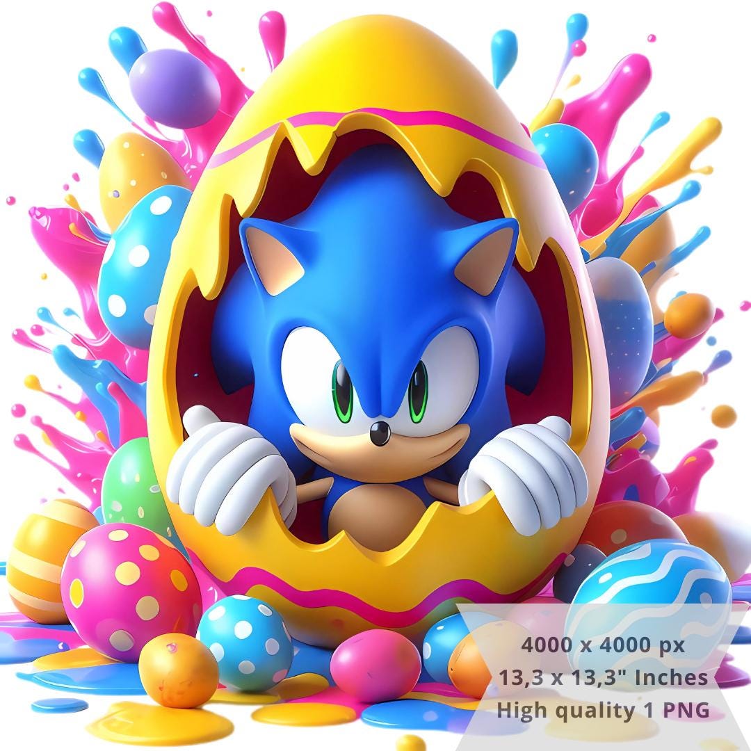 1 PNG Sonic Splash Colorful Easter, Clipart Images, Digital Design PNG ...