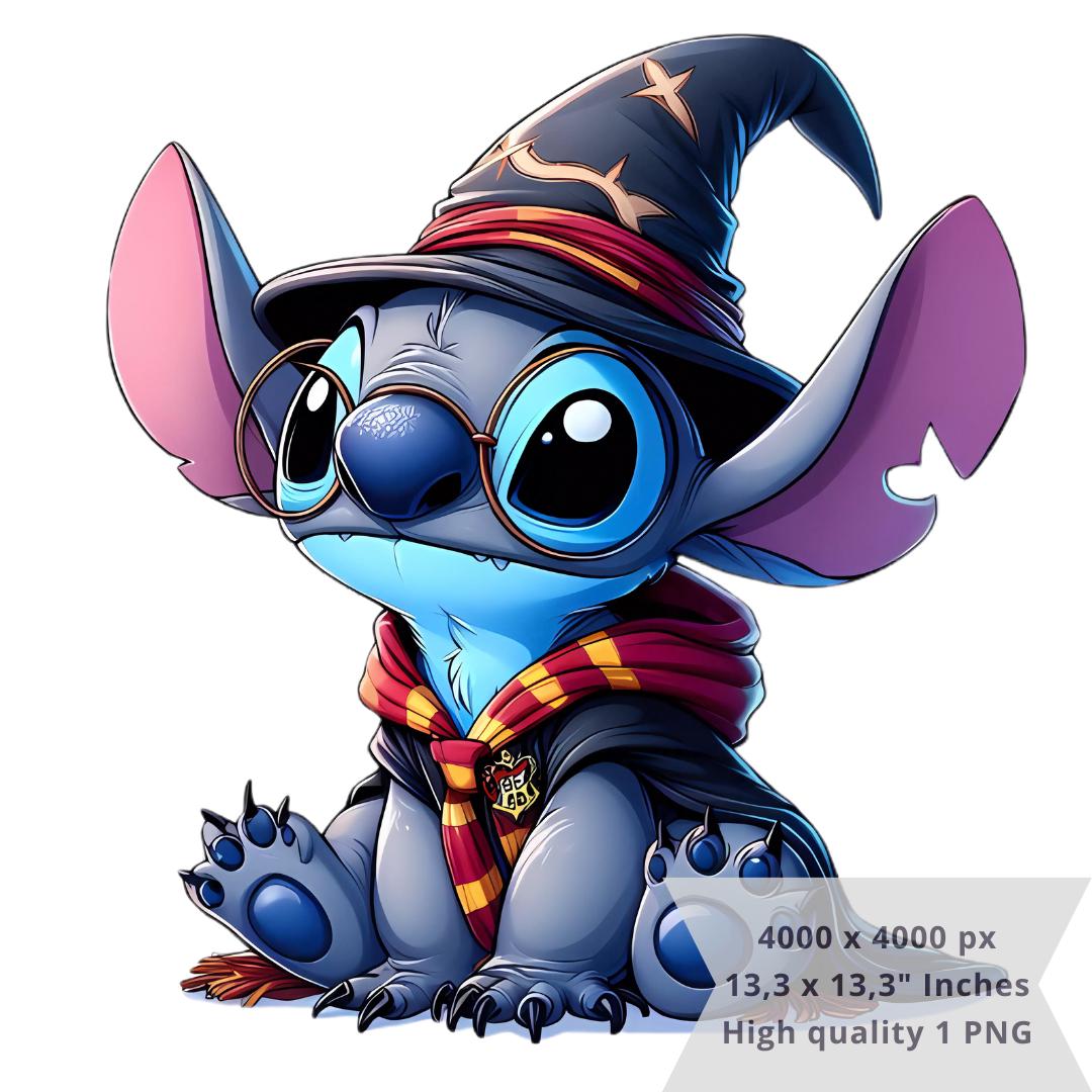 1 PNG Cute Stitch Wizard Halloween, Clipart Images, Digital Design PNG ...