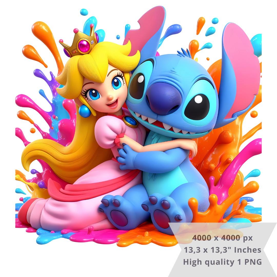 1 PNG Princess Peach Hugg Stitch, Clipart Images, Digital Design PNG ...