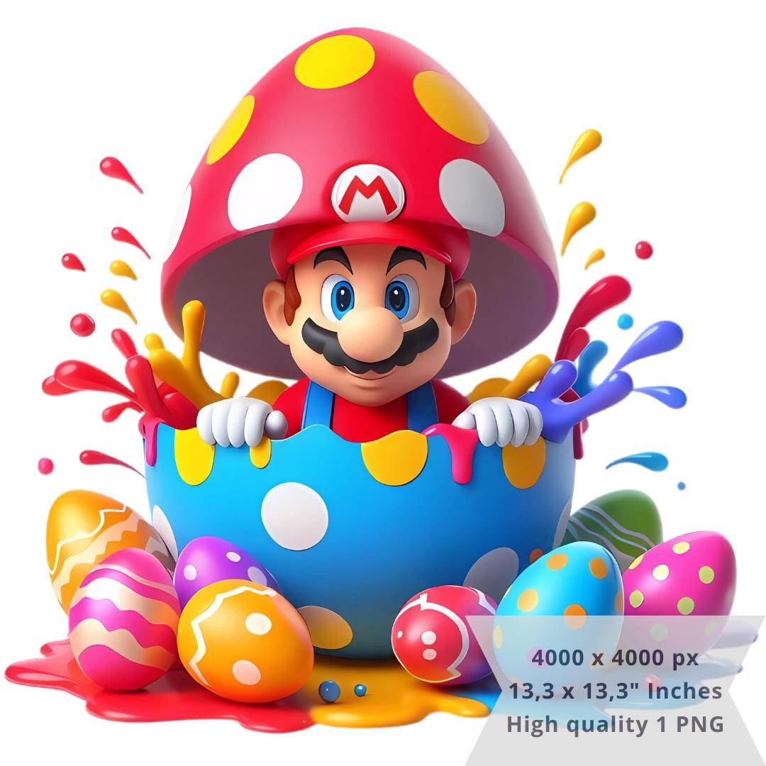 1 PNG Super Mario Splash Easter, Clipart Images, Digital Design PNG ...
