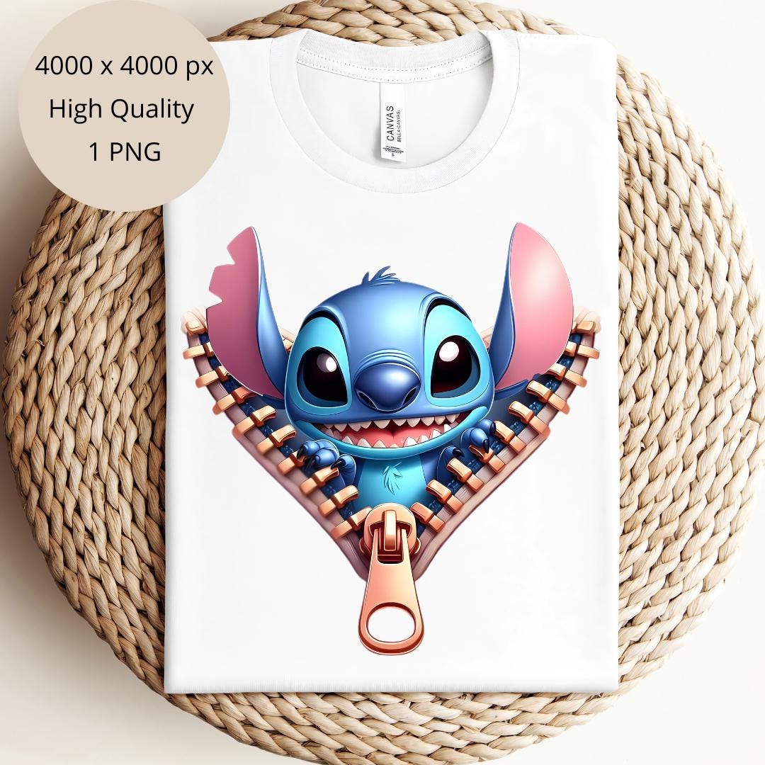 1 PNG Cute Stitch Zipper, Clipart Images, Digital Design PNG File for ...