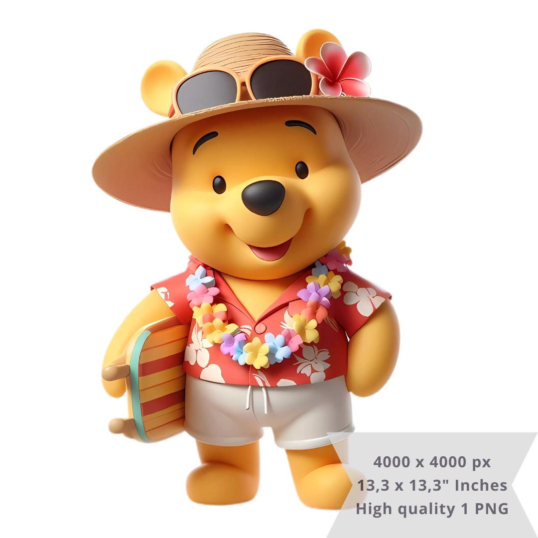 1 PNG Cute Winnie the Pooh Summer, Clipart Images, Digital Design PNG ...