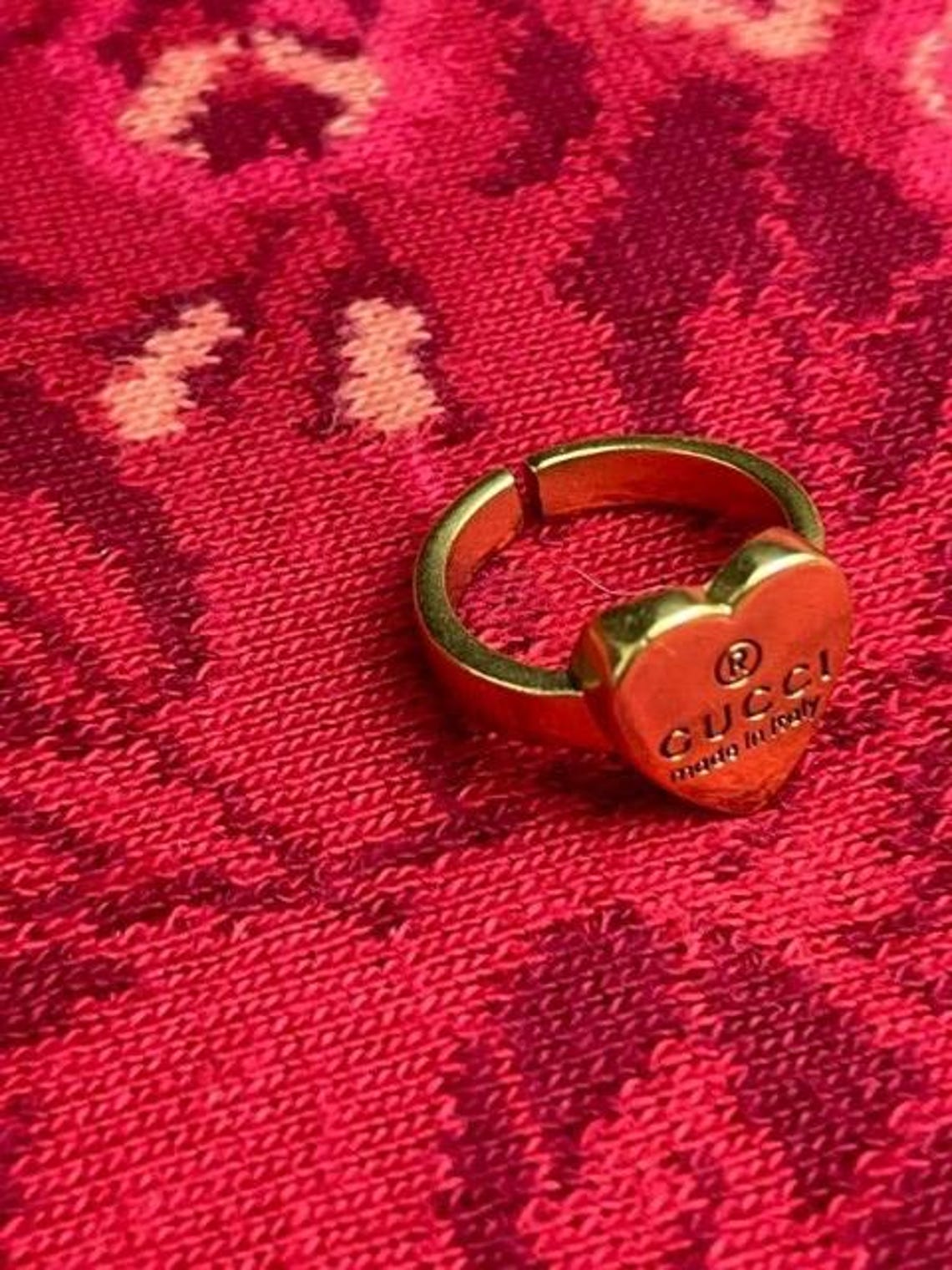 Gucci Gold Heart-shaped Designer Classy Ring Luxury Statement Jewelry ...