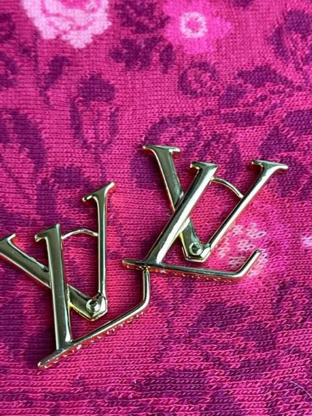 Louis Vuitton Gold LV Monogram Fashion Designer Earrings Luxury ...