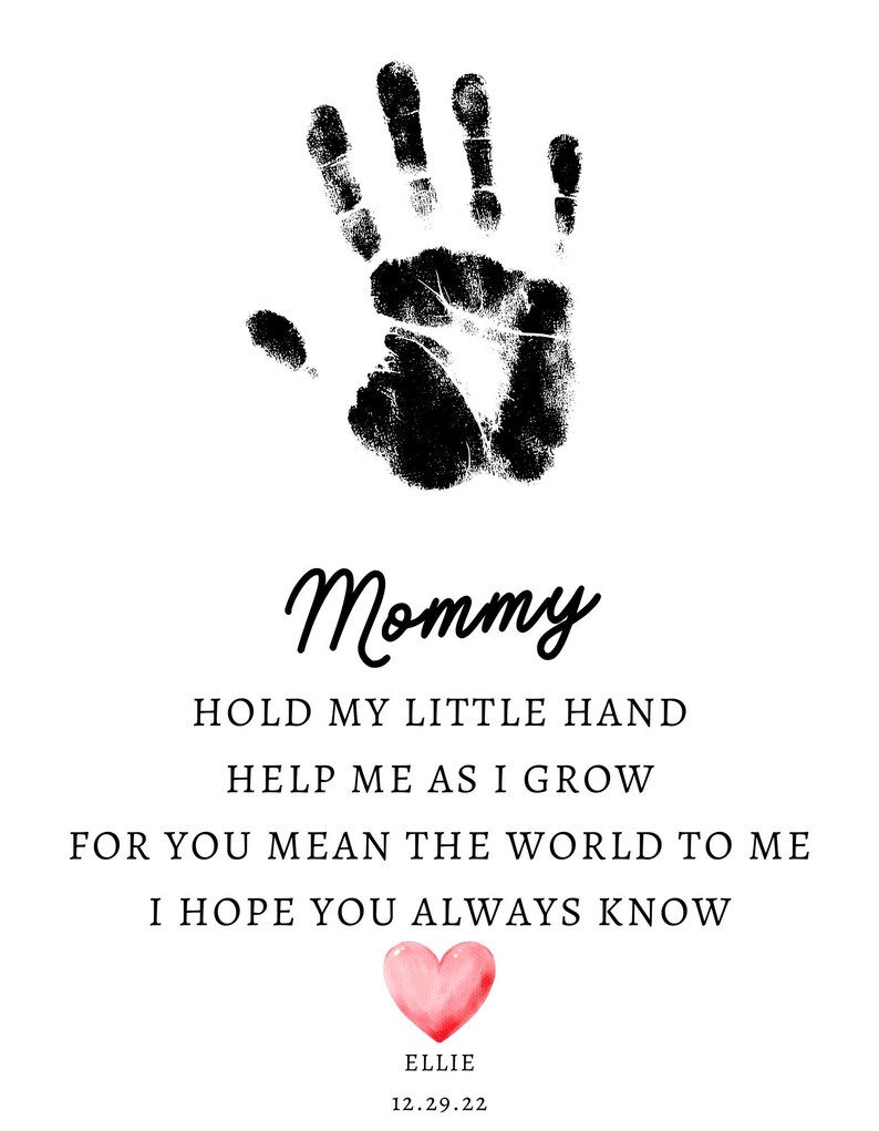 Mothers Day Handprint Template With Poem Personalization Available - Etsy