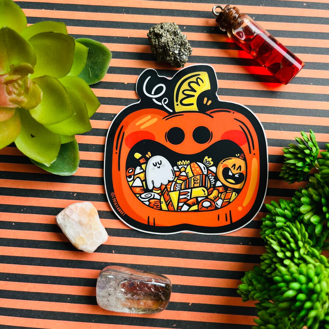 PUMPKIN CANDY DISH Vinyl Sticker - Etsy