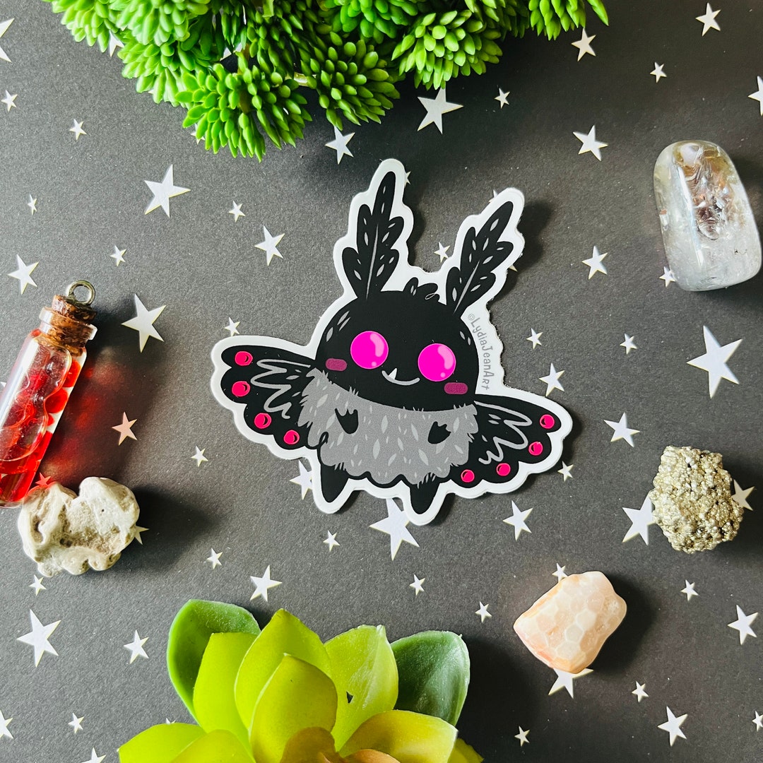 MOTHMAN W/ PINK EYES Vinyl Sticker - Etsy