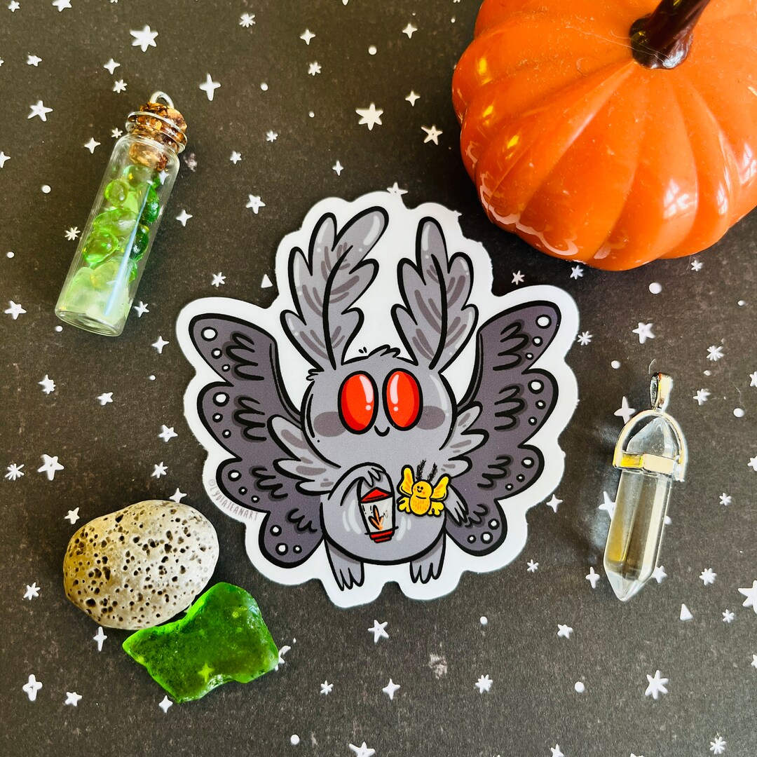 MOTHMAN & PET MOTH - Vinyl Sticker - Etsy
