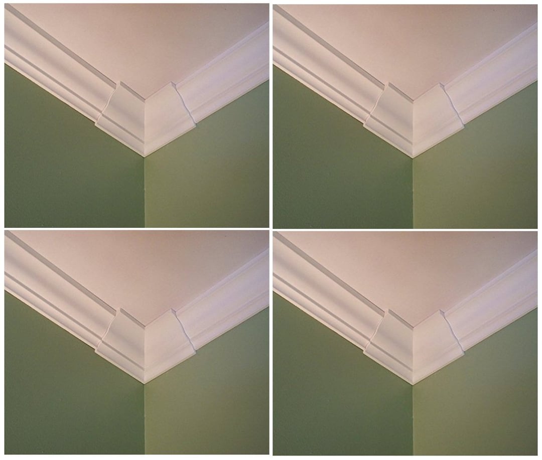 Crown Molding Corner Blocks LOW PROFILE DECO Style Fits 4 5/8" Molding ...