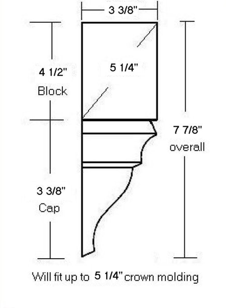 Crown Molding Corner Blocks Fits 5 1/4" Molding. (package of 4 White ...