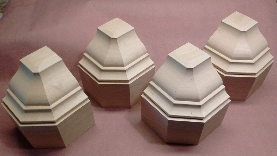 4 CUSTOM Crown Molding Corner Inside Wood Blocks Fits 4 5/8" Molding ...