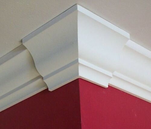 Crown Molding Corner Outside Block LOW PROFILE DECO Style Fits 4 5/8 ...