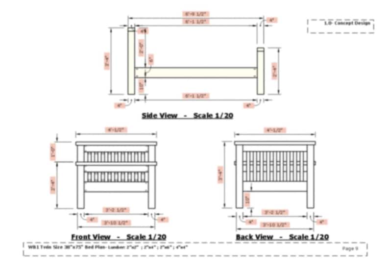 Full Size Bed Frame Plan: DIY Rustic Farmhouse Style (PDF) - Etsy