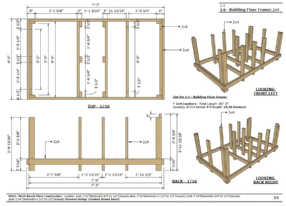 Handmade Folding Workbench Plans: DIY Wooden Outdoor Bench (PDF Pattern ...