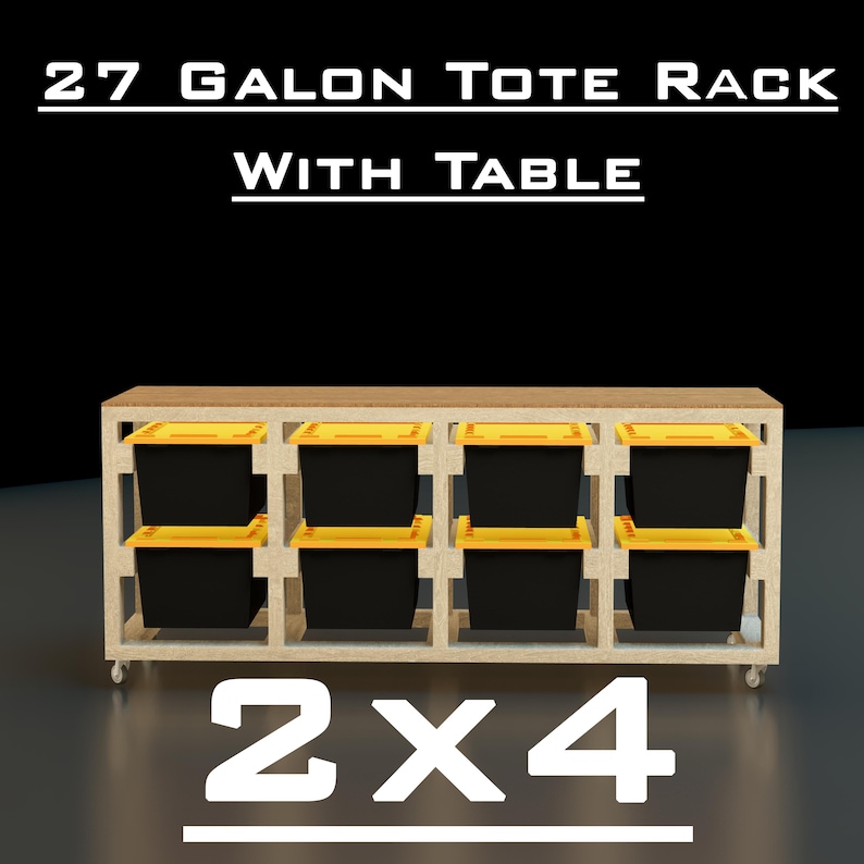 27 Gallon Tote Rack and Workbench – DIY Woodworking Plans – Mobile ...