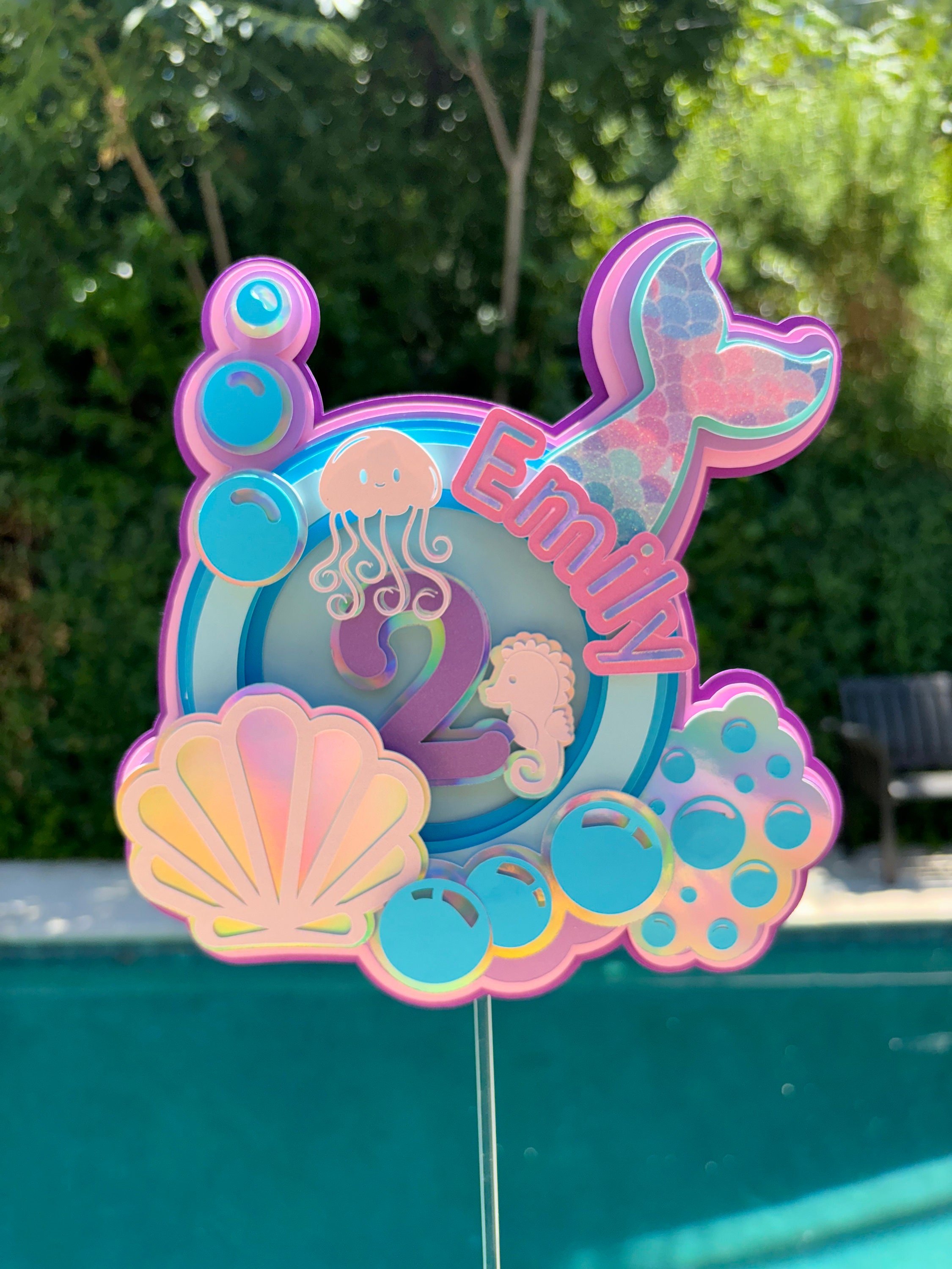 Mermaid Cake Topper 3D Custom - Etsy