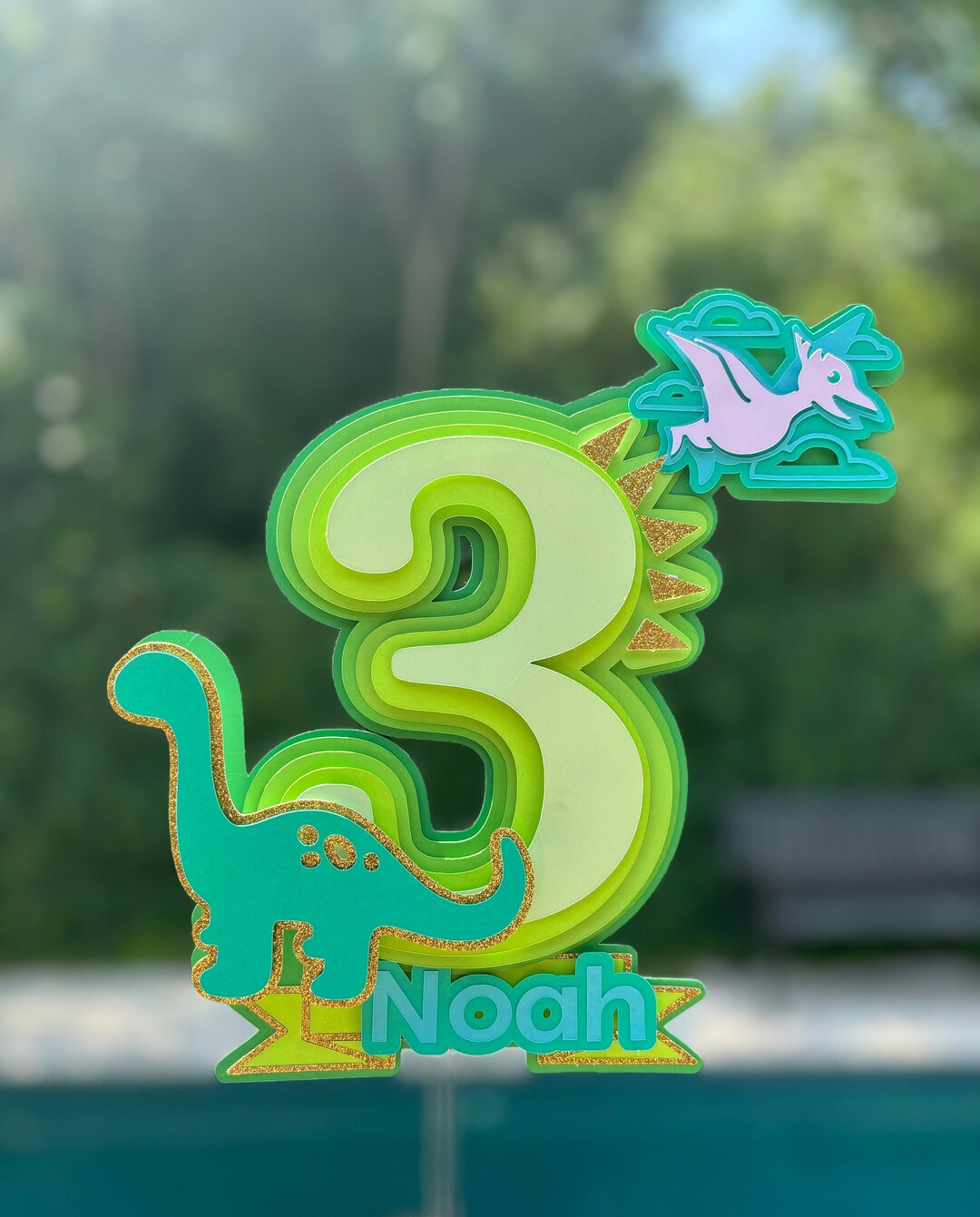 Dino Custom 3D Cake Topper - Etsy