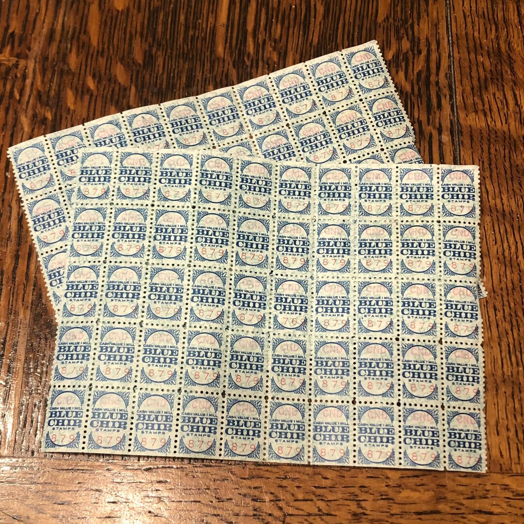 Sheets of Blue Chip Stamps. 50 Stamps in a Sheet - Etsy