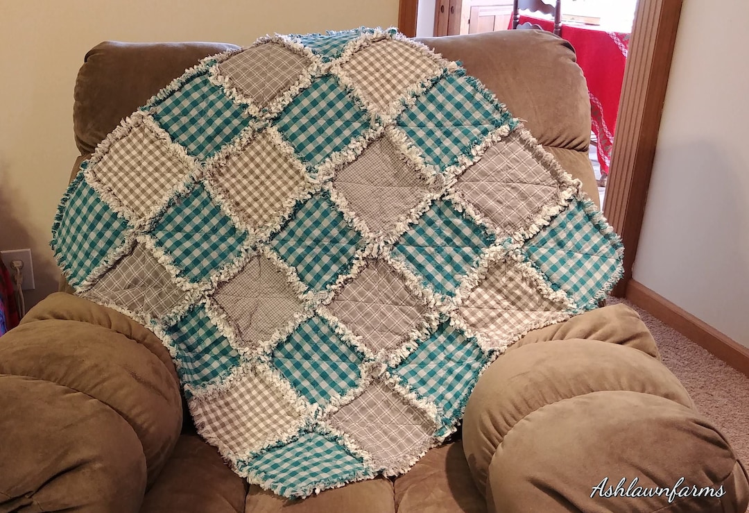 Rag Quilt, Small Crib Size Rag Quilt, Baby Rag Quilt, Homespun Rag ...