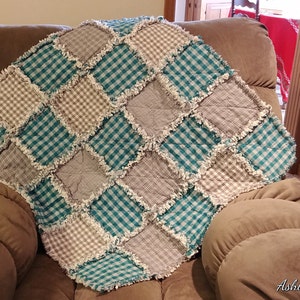 Rag Quilt, Small Crib Size Rag Quilt, Baby Rag Quilt, Homespun Rag ...