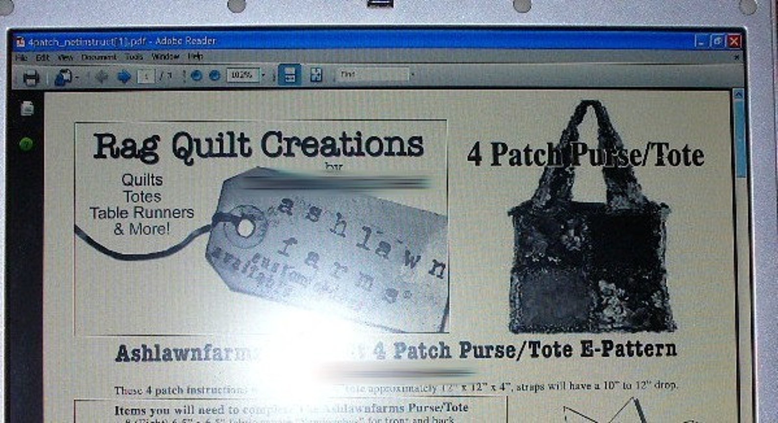 Ashlawnfarms Rag Quilt Purse 4-patch Rag Purse Tutorial - Etsy