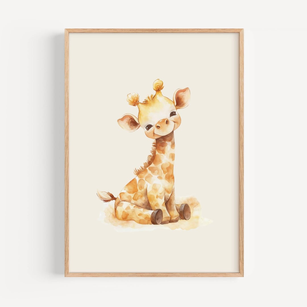 Giraffe Nursery Wall Art, Safari Animal Nursery Prints, Watercolor ...